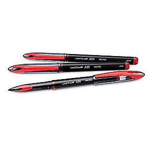 uni-ball AIR Rollerball Pens, Fine Point (0.7mm), Red, 12 Count