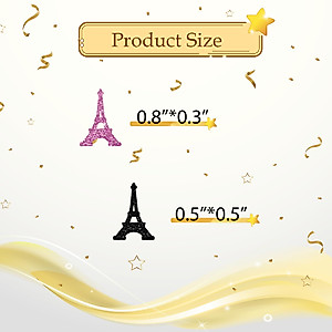 100pcs Eiffel Tower Confetti, Black&Pink Glitter Paris Party Table Confetti, Paris French Theme Party Paper Scatters, Baby Shower/Bridal Shower Party Table Decoration