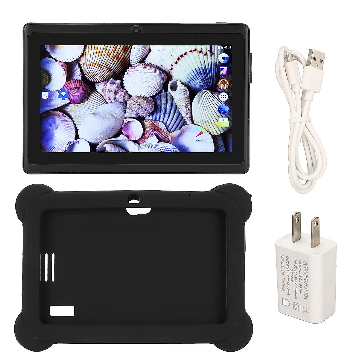 DAUZ Kids Tablet, Multifunctional Kids Tablet US Plug 100-240V 7 Inch for Home for Work (US Plug)