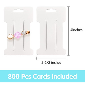 Mototo 300 PCS Hair Clip Bow Display Cards Hair Barrettes Jewelry Display Holder Rectangle Paper Cardboard for Hair Accessories Display and Organizing, 4 x 2-1/2 Inches (White)