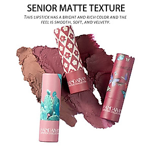 AKARY Matte Nude Lipstick, Bold & Intense Nudes Paper Tube Lipsticks Smooth Velvety Lip Gloss, Long Lasting Lip Stick Non-Stick Cup Not Fade Nude Lip Stick, Senior Matte Lip Makeup Gifts for Women and Girls