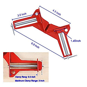 Corner Clamps for Woodworking, 90 Degree Right Angle Clamps Corner Clamp Woodworking Set of 4, Adjustable Corner Square Clamp for Picture Frames Welding Fish-tanks Cabinets Shelf Holder DIY Hand Tool