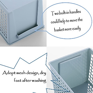 Awekris Plastic Storage Baskets, 6 Pack Small Pantry Organizer Bins Sturdy Storage Box Baskets for Home, Fridge, Freezer Organizer