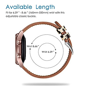 Fintie Band Compatible with Galaxy Watch 5 40mm/44mm/Pro 45mm / Galaxy Watch 4 40mm/44mm and Classic 42mm/46mm / Galaxy Watch 3 41mm / Galaxy Watch 42mm, 20mm Genuine Leather Band Replacement Strap Wristband, Classic Leopard