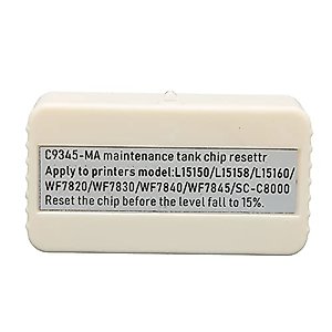 Zyyini Printer Chip Resetter, C9345 Maintenance Tank Chip Resetter for L15150, L15158, L15168, L15060, for WF7820, WF7830, WF7840, WF7845 and Other Printer Models,Waste Box Ink Maintenance Tank