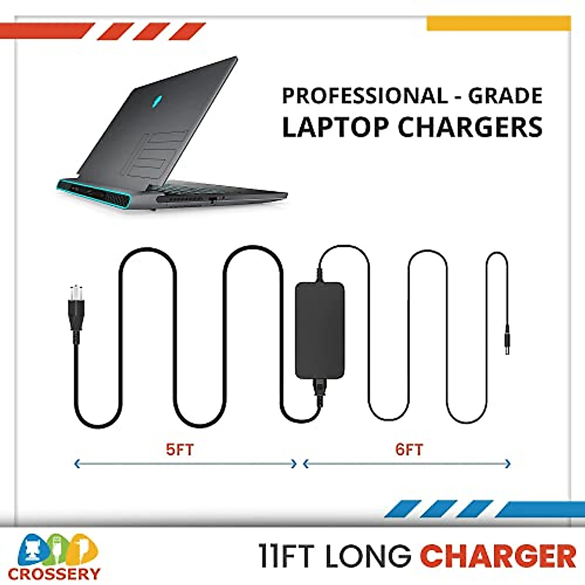 Dell 240W AC Adapter for Alienware Laptop Charger 240W Dell 180W Power Supply Adapter for Dell G3 G5 G7 G15 240W Charger Alienware M15 M17 M17x x51 Dell Alienware 17 15 13 R1 R2 R3 R4 R5 Charging Cord