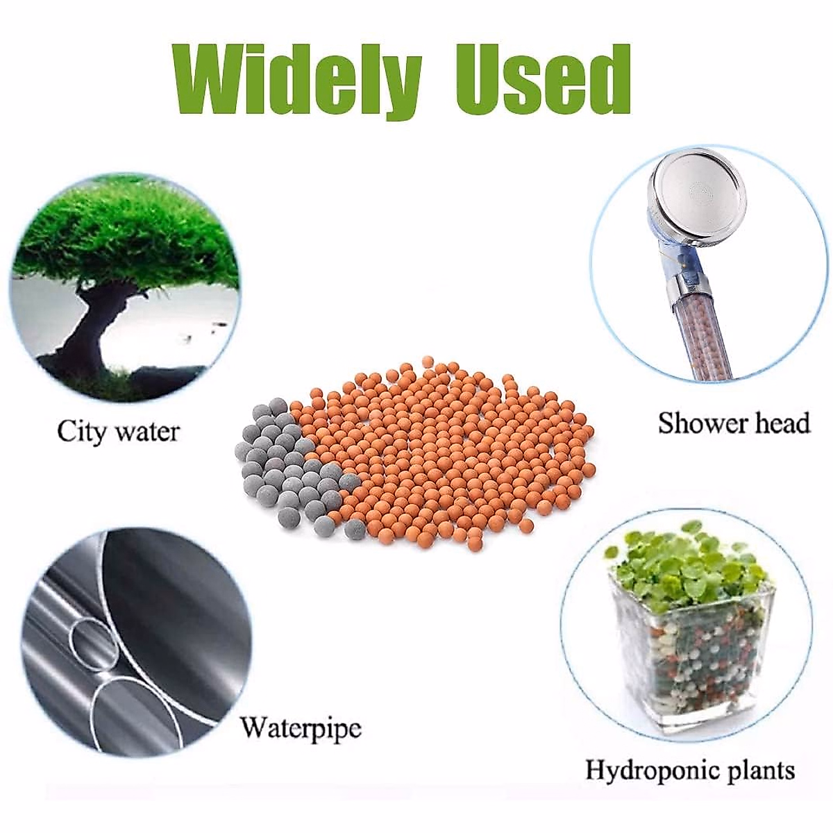 TUXBAWAY Filtration Stone Bead Balls Filter for Filtered Shower Head - Mineral Stone Filter for Purifying Water (Red Gray)