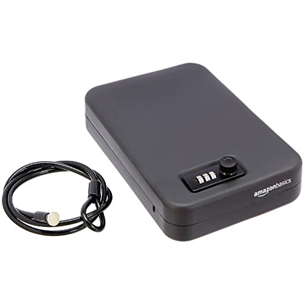 Amazon Basics Portable Security Case Lock Box Safe, Combination Lock, Large, Black