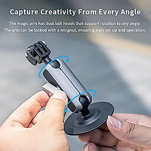 ANXPTIME Quick Release Magnetic Mount 360° Rotation Car Cell Phone Holder Stand for 360 Sports Camera Accessory Action Camera Magnetic Mount