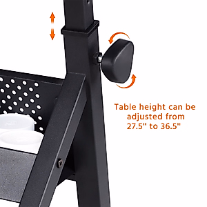 Yaheetech Drafting Table for Artists, Height Adjustable Drawing Desk Art/Craft Desk Diamond Paintings Work Station w/ 2 Storage Drawers and Stool for Home Office School, Black