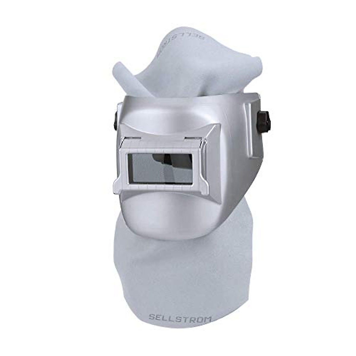 Sellstrom Lightweight, Super Tuff Nylon Shell and Rachet Headgear, Welding Helmet with 4-1/4" x 2" Sel-Snap Lift Front, Tough Thermoplastic Resin, Certified Frustration Free, Silver Coated, S29411