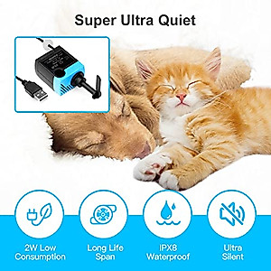SanKlev SP-400LV Cat and Dog Water Fountain Pump with Grommet,USB Replacement Pump for Original Mini Pet Fountain