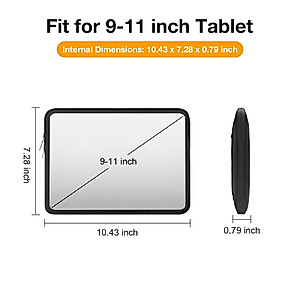 MOSISO Tablet Sleeve Case Compatible with iPad 10th 10.9 inch 2022 / iPad Air 5th 10.9 / iPad Pro 11 M2 / iPad 9/8/7 10.2 / iPad Air 4 10.9/Air 3 10.5 / iPad 9.7, Polyester Vertical Bag, Space Gray