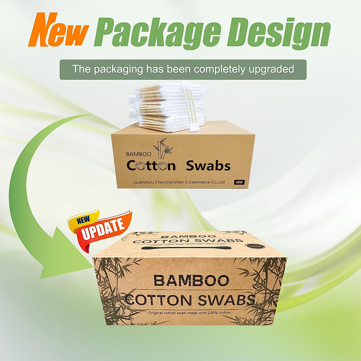 Bamboo Cotton Swabs, Wooden Cotton Swabs 1200pcs