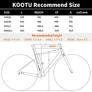 KOOTU Carbon Gravel Road Bike, Carbon Fiber Racing Bicycle with Shimano 105 R7000 22S Disc Brake Contineltal Tire