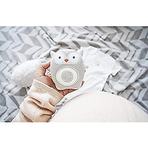 WavHello Portable Baby Sleep Soother - Rechargeable Bluetooth Noise Machine Travel Sound Speaker Great for Cribs, Strollers, Car Seat and More - Ollie The Owl Soundbub, Grey
