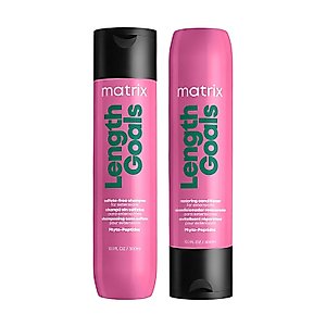 Matrix Length Goals Shampoo and Conditioner Set For Extensions - Softens & Nourishes Hair, Paraben Free and Detangling, For Natural Hair, Hair Extensions & Wigs