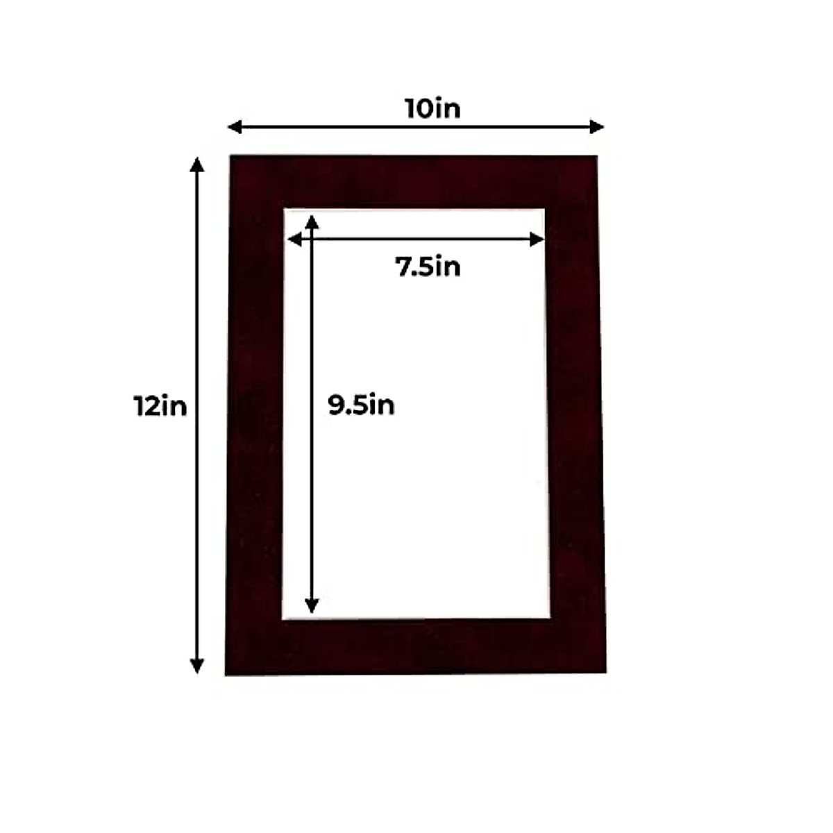 10x12 Mat for 8x10 Photo - Precut Dark Red Suede Picture Matboard for Frames Measuring 10 x 12 Inches - Bevel Cut Matte to Display Art Measuring 8 x 10 Inches - Acid Free ONE MAT