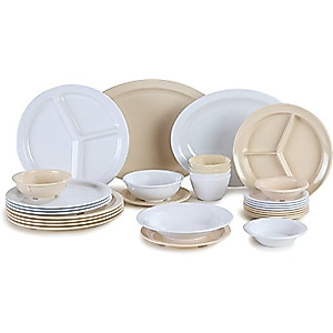 Carlisle FoodService Products KL20402 Kingline Melamine Pie Plate, 6-7/16" Diameter x 0.64" Height, White (Case of 48)