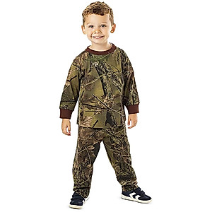 TrailCrest by Treel Infant - Toddler Cotton Camo Long Sleeve T-Shirt and Long Pants Set, 18-24 Months, Camo