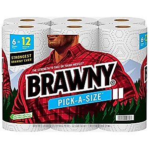 Brawny® Pick-A-Size® Paper Towels, 6 Double Rolls