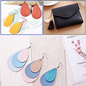 HGUAN Solid Color Black Faux Leather Sheets 12"X53"(30cmX135cm),Very Suitable for Making Leather Earrings,Bows,and DIY Projects (Black)