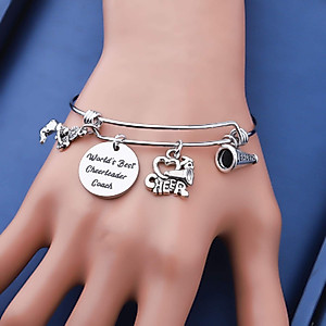 bobauna Cheerleader Coach Bracelet World's Best Cheerleader Coach Cheer Jewelry Appreciation Gift For Cheerleader (cheerleader coach bracelet)