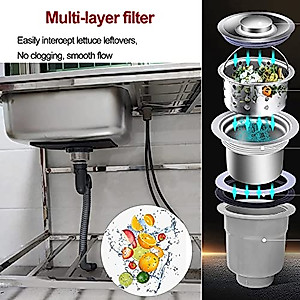 Utility Stainless Steel Single Bowl Kitchen Sink,Commercial Restaurant Movable Free-standing Sink,Laundry Sink,Portable Sink,with Faucet,Drainer,Drain Pipe,Storage Shelf,for Farmhouse,Outdoor,Garage (