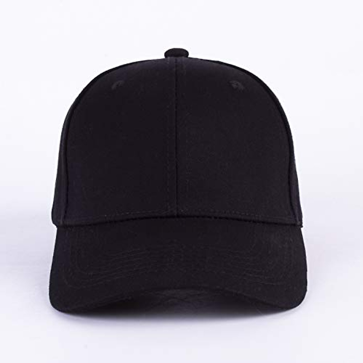 LANGZHEN Baseball Dad Cap 100% Cotton Fits Men Women Classic Adjustable Plain Hat(Structured-Black)
