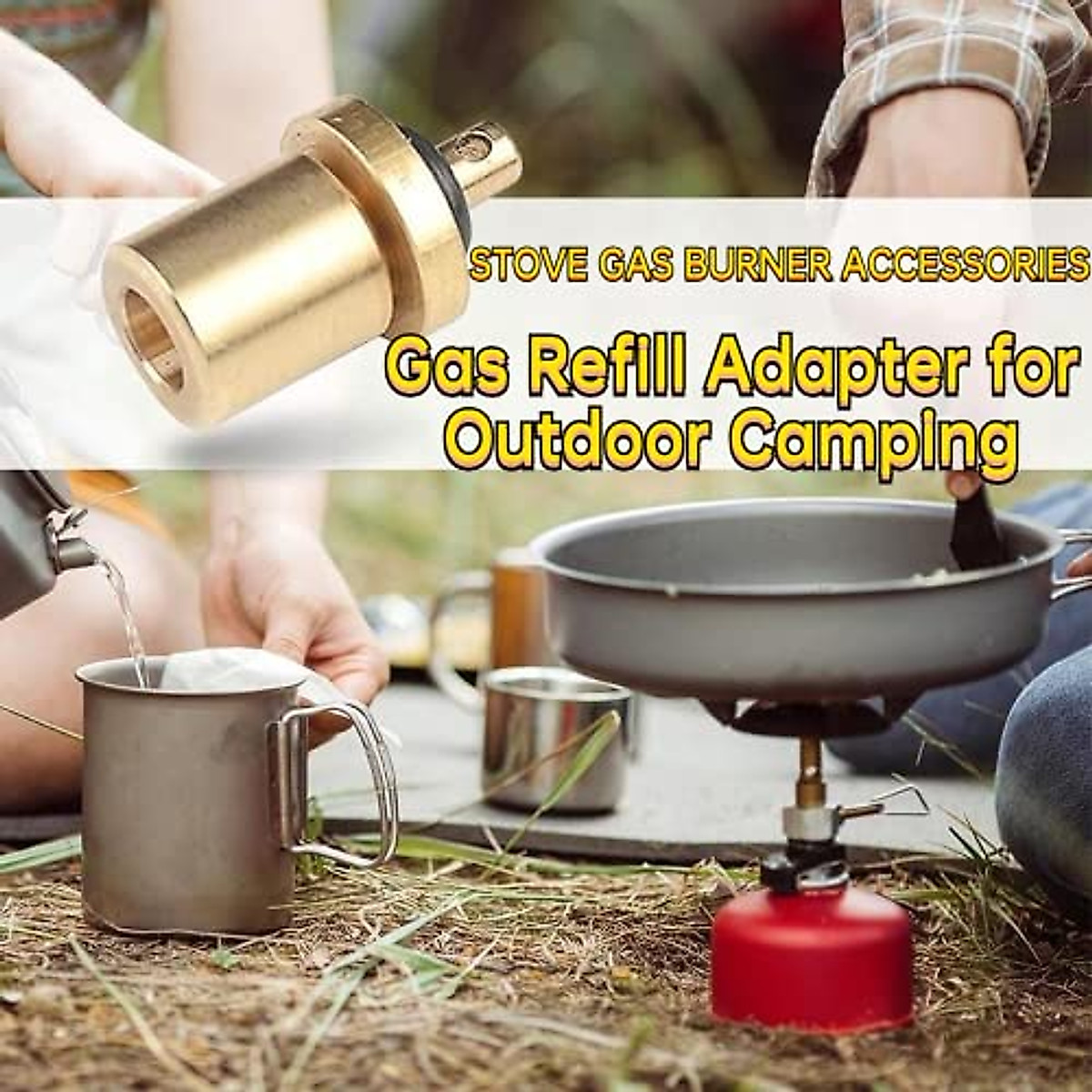 YYKSYDPT Outdoor Gas Refill Adapter Fill Butane Tank Gas Refill Adapter for Outdoor Camping Gas Burner Accessories Suitable for Outdoor Camping Hiking Picnic Use (3)