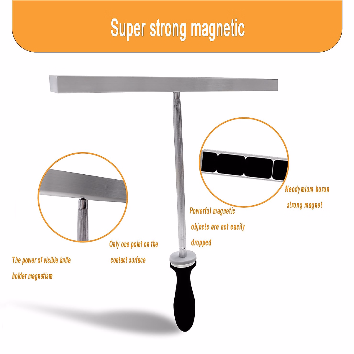 Stainless Steel Magnetic Knife Holder 16 Inch for wall,Multi-Purpose Functionality Adhesive Magnetic knife Strip as Office magnetic tool manager,kitchen Magnetic Tool Organizer.