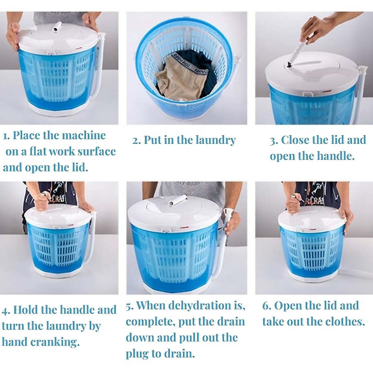 Portable Dryer, Mini Manual Dryer Machine, Portable Single Tub Dryer Machine, Hand-operated Mini Compact Spin Dryer (Dryer)