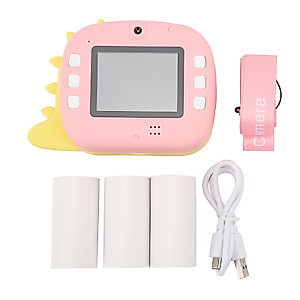 Instant Camera for Kids, 12MP WiFi 2.4 Inch IPS Screen Toddler Digital Camera with Print Paper, Dual Lens 8X Zoom 800mAh Selfie Camera Toys for Girls Boys (Pink)