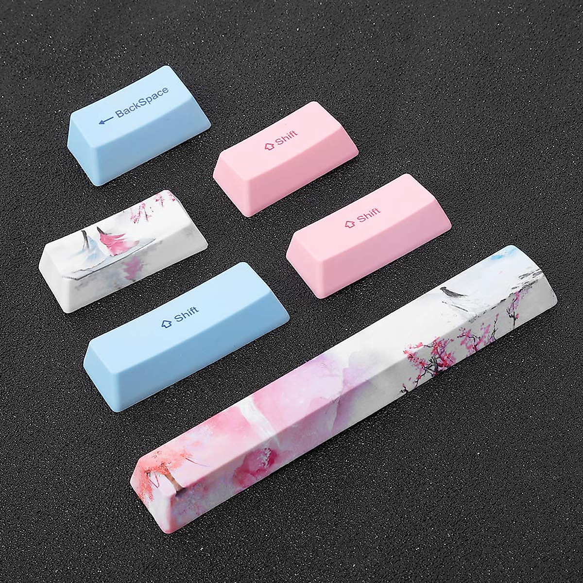 73PCs Keycaps PBT Mechanical Keyboard Accessory Five-Faced Dyed Anime Universal Keycap for Mechanical Keyboard(Three Lives III)