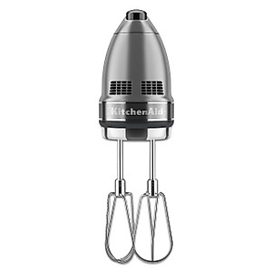 KitchenAid KHM7210CU 7-Speed Digital Hand Mixer with Turbo Beater II Accessories and Pro Whisk - Contour Silver
