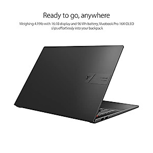 ASUS VivoBook Pro 16X OLED Slim Laptop, 16" 4K 16:10 Display, AMD Ryzen 9 6900H CPU, NVIDIA GeForce RTX 3050 Ti, 32GB RAM, 1TB SSD, Windows 11 Home, 0°Black, M7600RE-XB99,Gray
