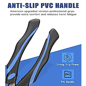 URASISTO 6-Inch Long Needle-Nose Side Cutting Pliers with Heavy Duty Nickel Chromium Steel Construction