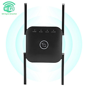 Kafuty-1 WiFi Range Extender, Wireless WiFi Repeater Signal Amplifier Up to 300meters / 984.3ft, WiFi Repeater Up to 300Mbps Speed, 2.4 ghz, 802.11 b/g/n, with Ethernet Port(Black US)