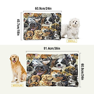 YETTASBIN Cute Dogs Crate Pet Bed, Portable Washable Dog Cat Mat, Soft Comfortable Pet Mattress with Non-Slip Bottom for Dogs Cats Sleeping, 36 x 24 Inch