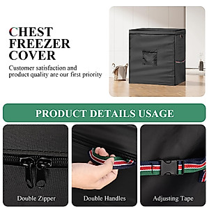 Fentiff Deep Freezer Cover, Waterproof Dustproof Chest Freezer Cover, Freezer Covers for Outside 7.0 Cubic Feet Chest Freezer All Season Protection, Top with Zipper to Open(40"L X 25"W X 35"H)