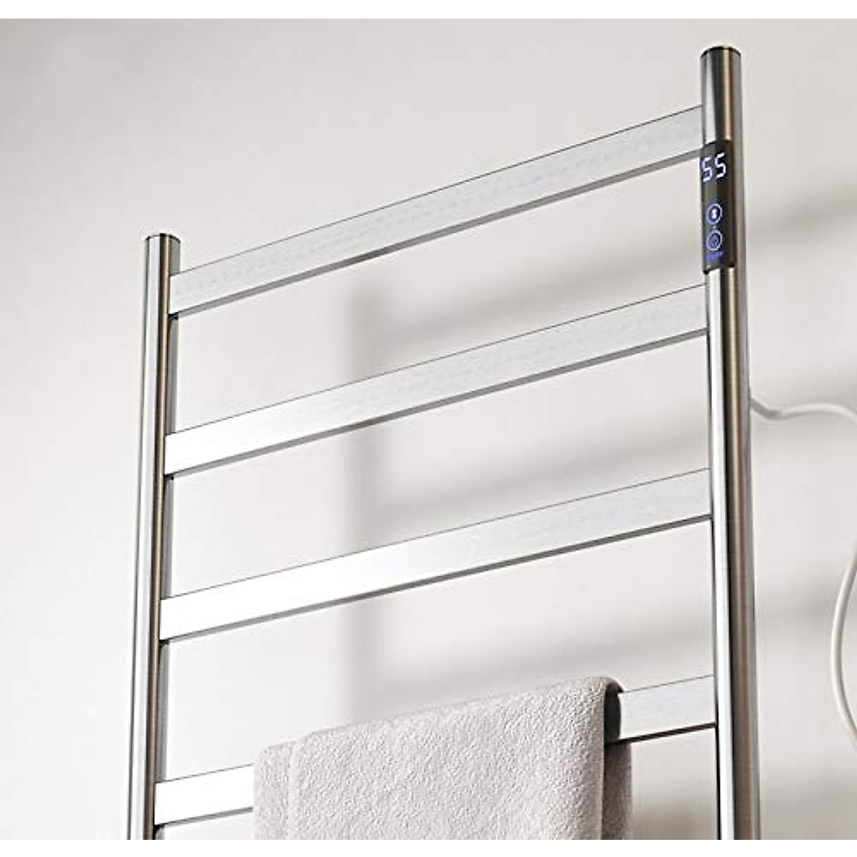 Towel Warmer 6 Bar Freestanding & Wall Mounted Heated Drying Rack Aluminum Frame Home Bathroom Space Saving Stainless Steel Heating Drying Rack (Color : Gold)