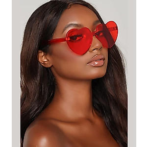 LIULIUBTY Heart Shaped Rimless Sunglasses, Jelly Fudge Series Bachelor Party Cool Sunglasses 8 Pack, Colors Funky Glasses Party Favors (Mixed Colors)