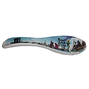 New York Souvenir Gift Statue of Liberty Kitchen Ceramic Spoon Rest (Taxi-Blue)