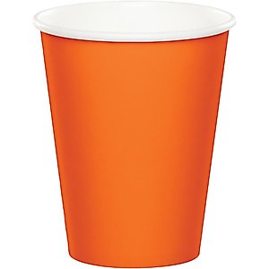 Celebrations 96-Count 9 oz. Hot/Cold Cups, Sunkissed Orange