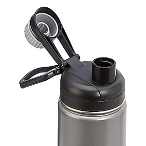 Amazon Basics Stainless Steel Insulated Water Bottle with Spout Lid – 20-Ounce, Grey