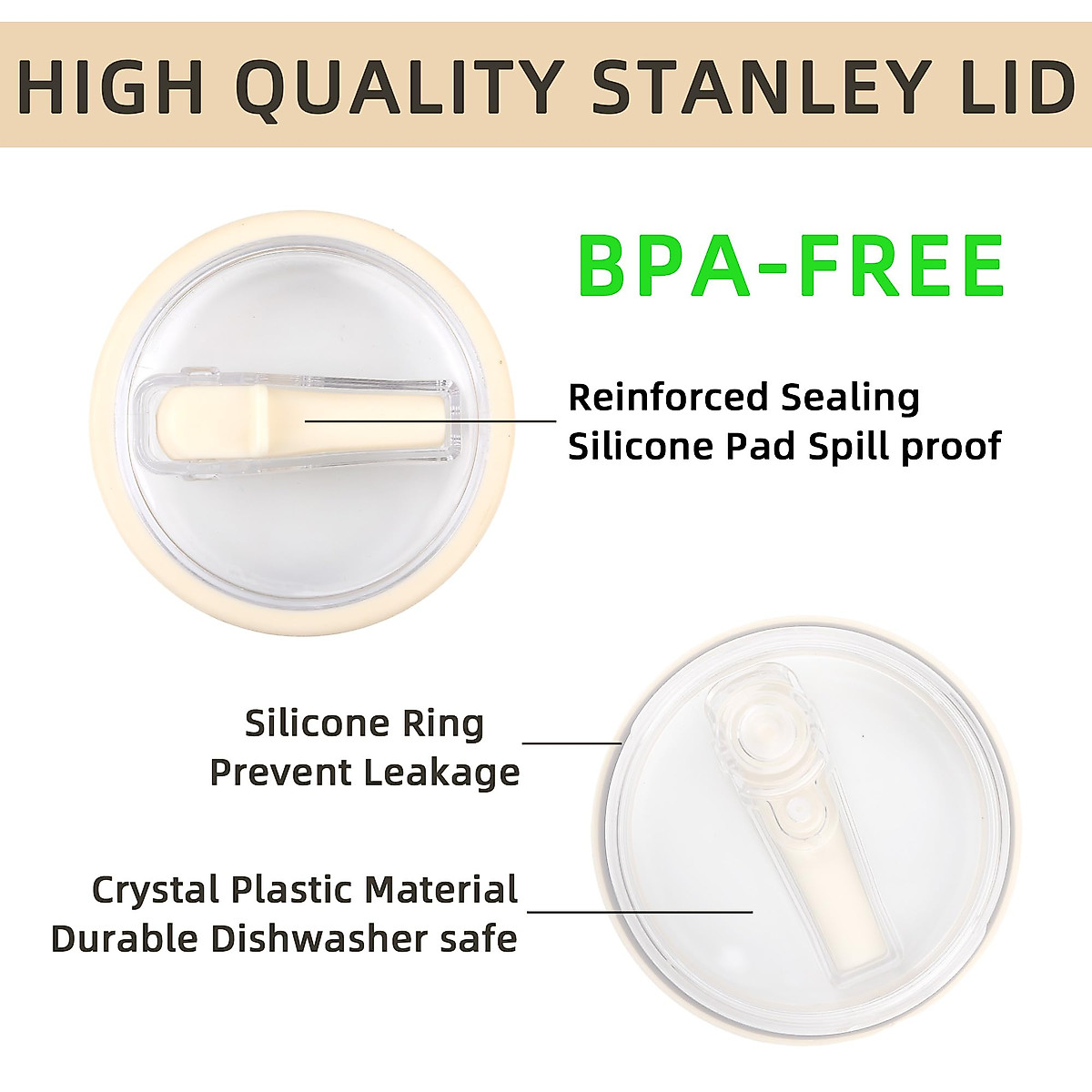 2 Pack 40 oz Tumbler Flip Straw Lid Replacement fit for Stanley Quencher,Reusable Tumbler Cover for Stanley Cup Proof Splash Resistant Tumbler Lids