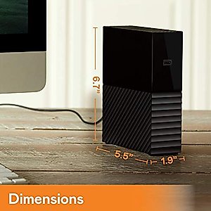 WD 16TB My Book Desktop External Hard Drive, USB 3.0, External HDD with Password Protection and Backup Software - WDBBGB0160HBK-NESN