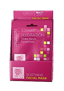 Andalou Naturals Instant Hydration Hydro Serum Facial Mask, Single Face Mask, 0.6 Ounce (Pack of 6)