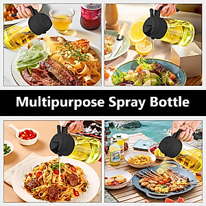 MISEDI Oil Sprayer for Cooking,2 in 1 Glass Oil Sprayer & Dispenser,Oil Dispenser Bottle for Kitchen,Salad, Grilling, Roasting, Baking (Black)