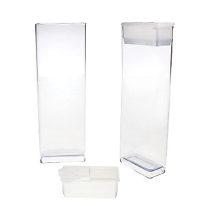 The Beadsmith Clear Plastic Boxes - Rectangle with a Flip Top Cap - 7/16” x 1” x 3” - Use for Beads, Bath Salts, Wedding & Party Favors, Home or Office Storage - Bag of 20